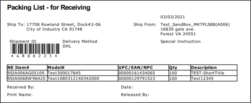 Work on Shipment List for Newegg Warehouse - Shipped by Newegg (SBN ...
