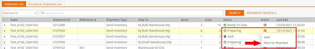 Work on Shipment List for Newegg Warehouse - Newegg Marketplace Seller ...