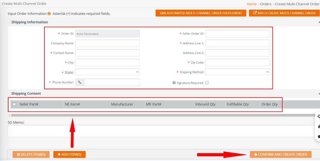 Create Multi-Channel Order - Newegg Marketplace Seller Academy