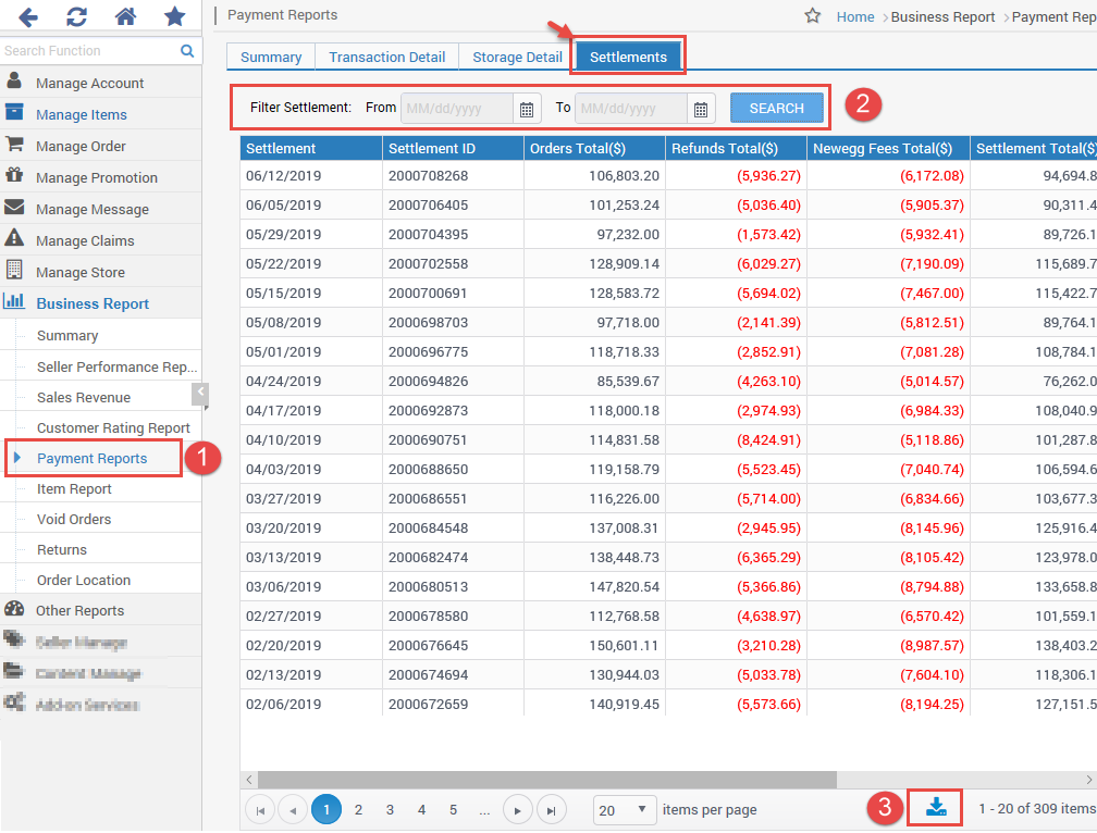 View Payment Reports - Newegg Marketplace Seller Academy