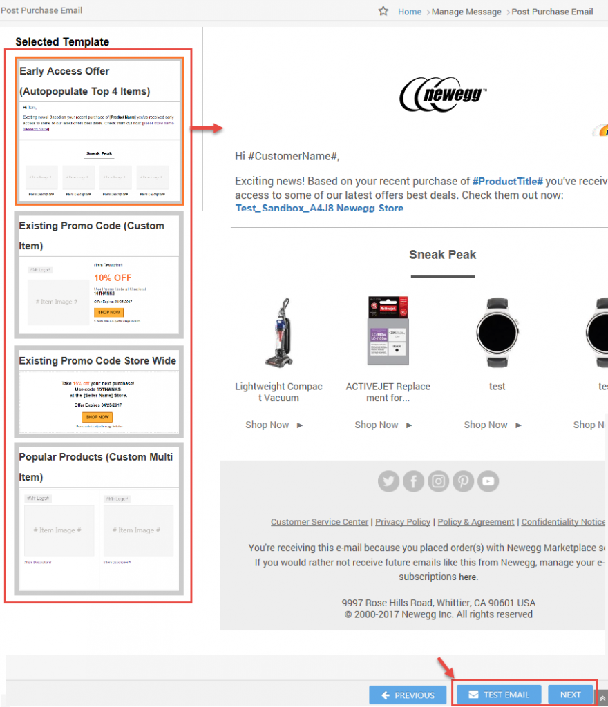 Manage Post Purchase Email (Enterprise Sellers) - Newegg Marketplace ...