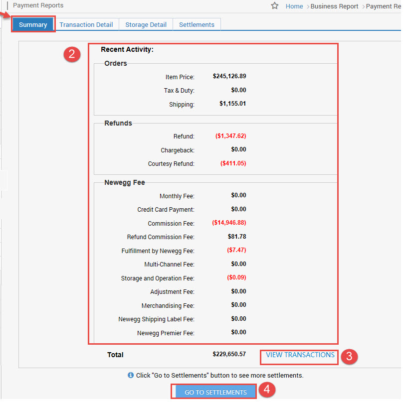 View Payment Reports - Newegg Marketplace Seller Academy