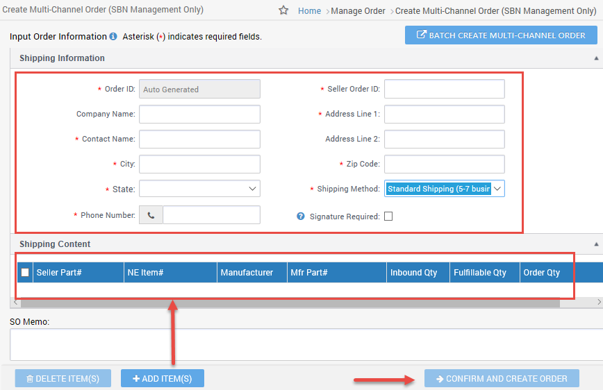 Create Multi-Channel Order - Newegg Marketplace Seller Academy
