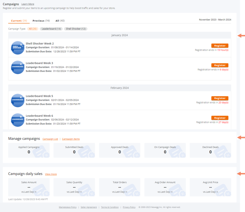Submit Newegg Campaigns - Newegg Marketplace Seller Academy