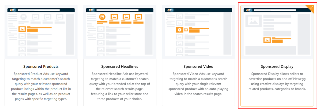 Create a Sponsored Display Campaign - Newegg Marketplace Seller Academy