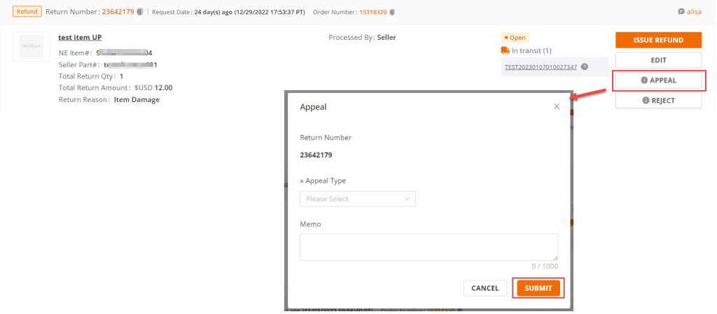 Complete Return Request - Newegg Marketplace Seller Academy