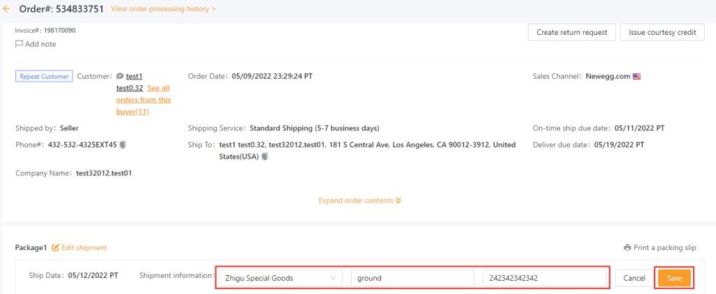Edit Shipment and Updating Your Tracking Number - Newegg Marketplace ...