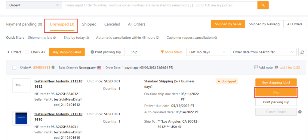 Ship Order 3.0 - Newegg Marketplace Seller Academy