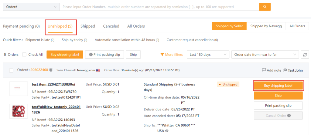 Ship Order 3.0 - Newegg Marketplace Seller Academy