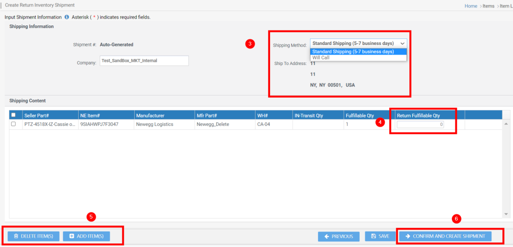 How to Create a Return Inventory Shipment - Newegg Marketplace Seller ...